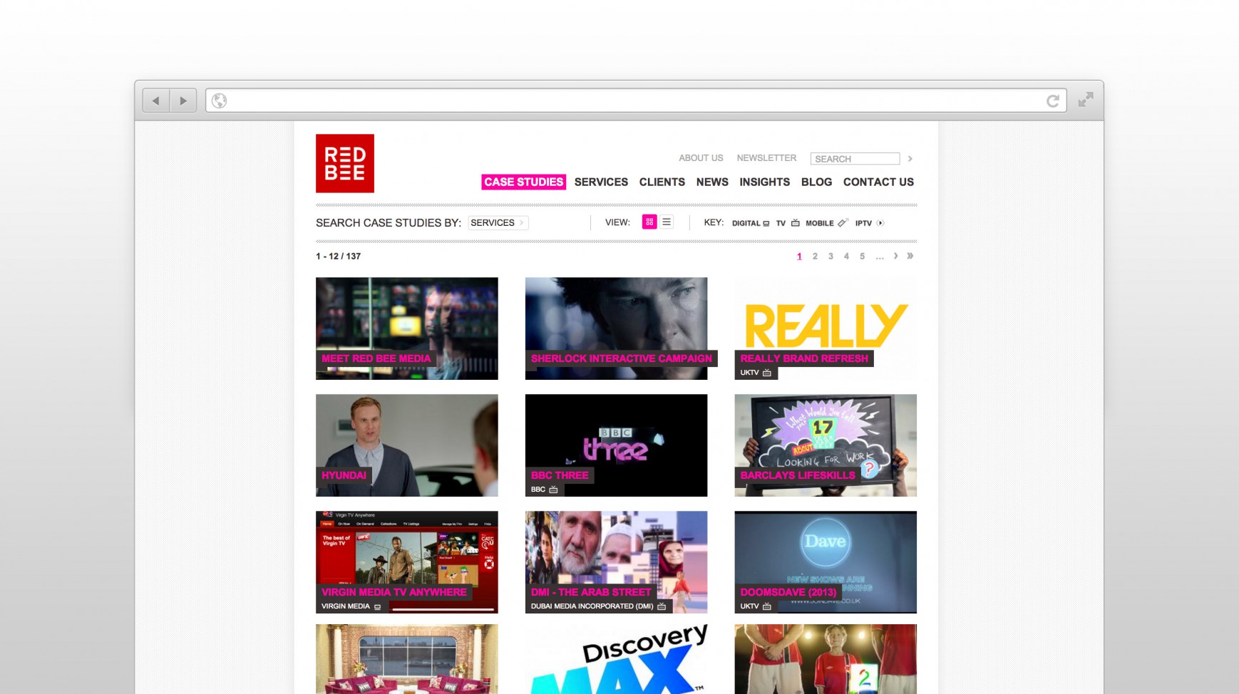 Freelance UX design consultancy for Red Bee Media website