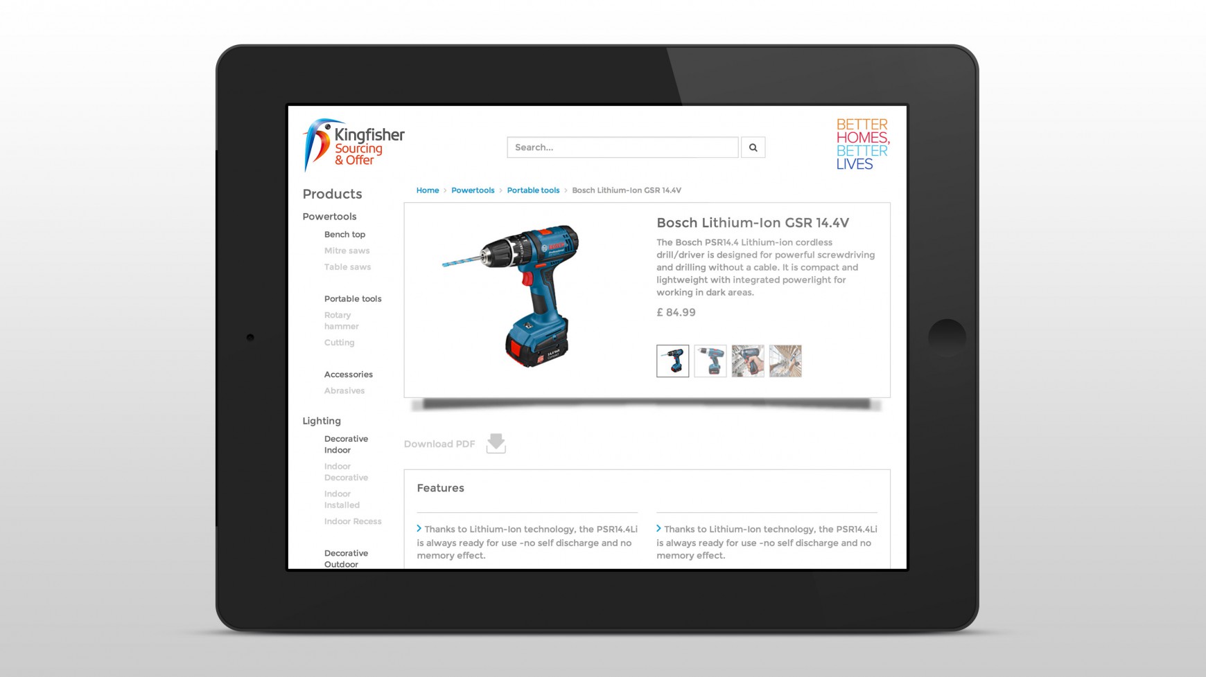 Freelance responsive website design for Kingfisher