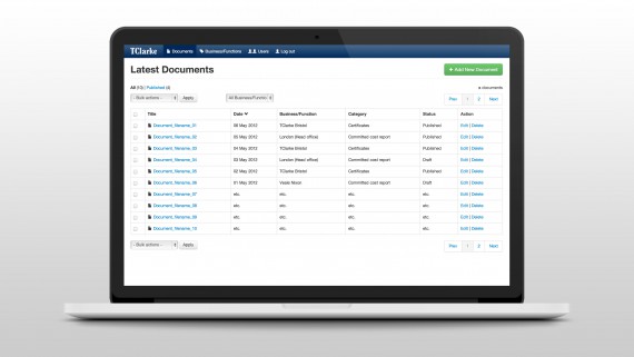 UX design for a corporate document management system
