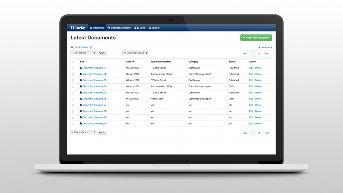 UX design for a corporate document management system