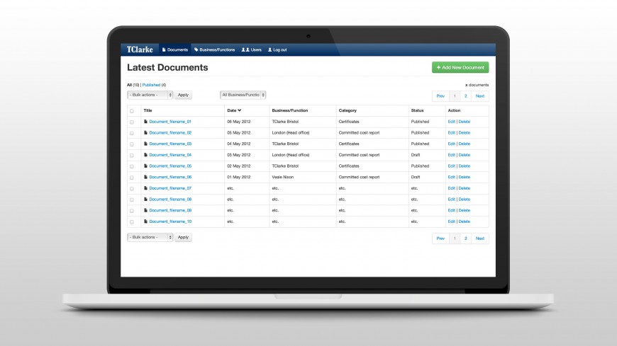 UX design for a corporate document management system