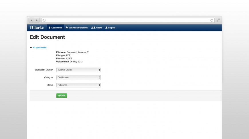 UX design for a corporate document management system
